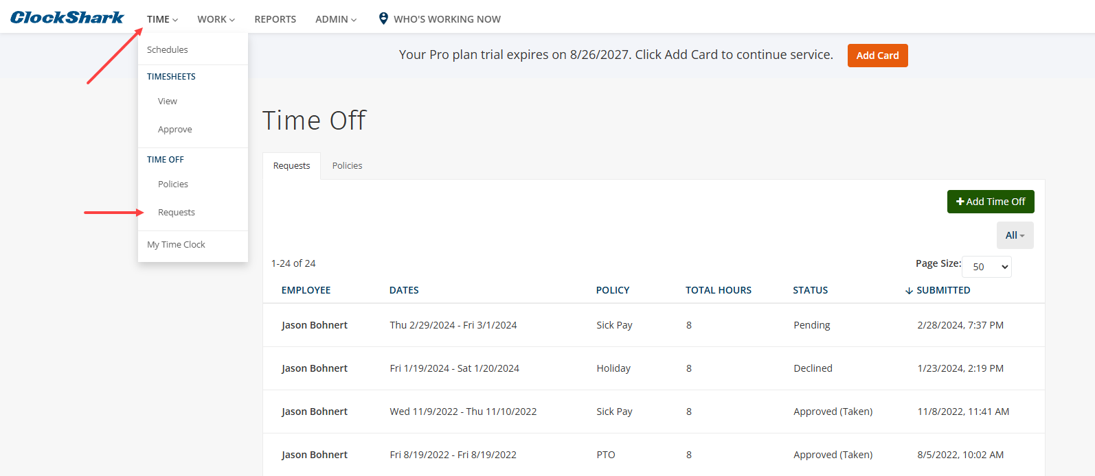 How to Approve or Decline Requested Time Off